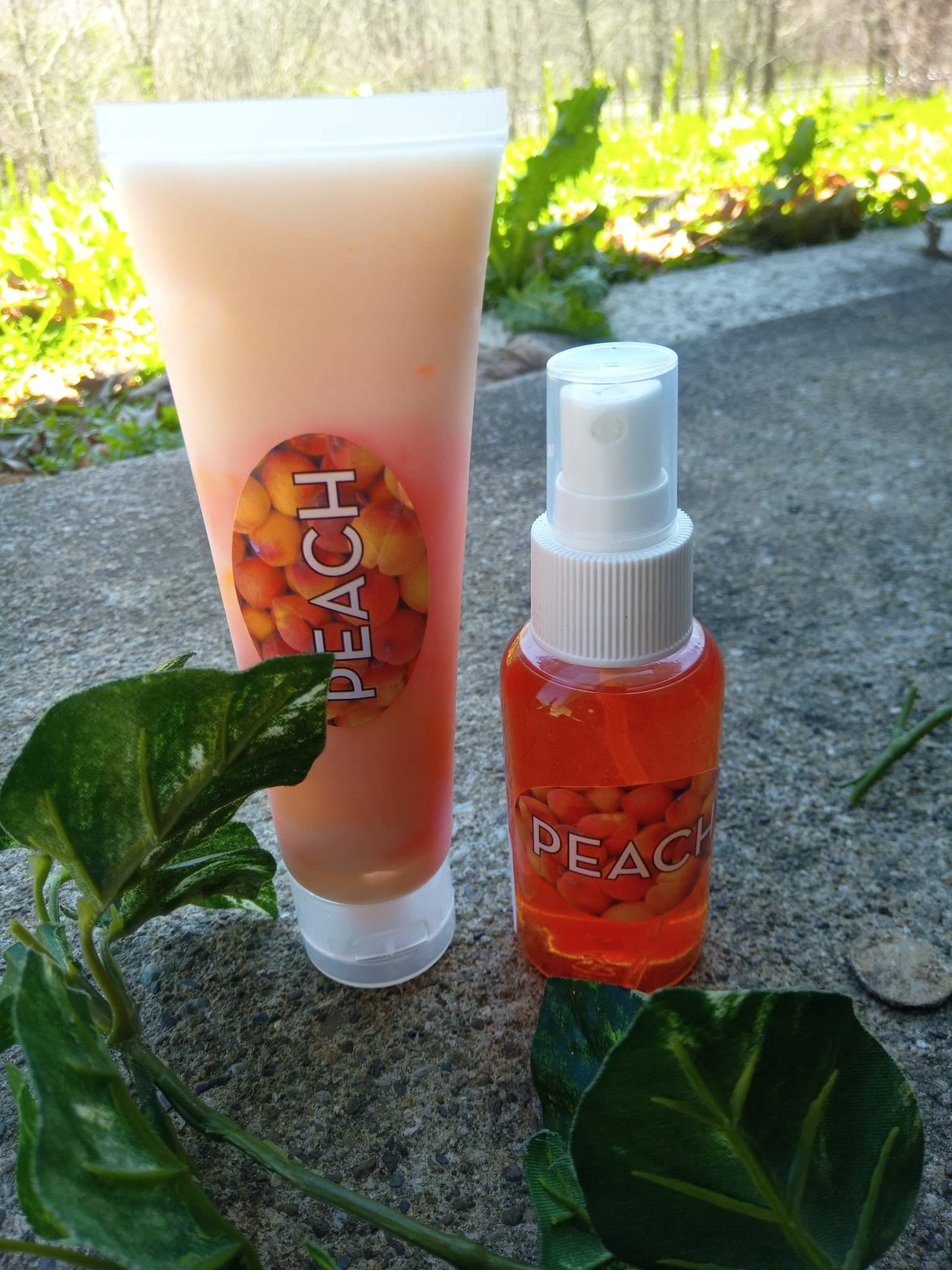 Peach Bath Set- Gift Set, Peach Lotion, Peach Body Spray on Luulla